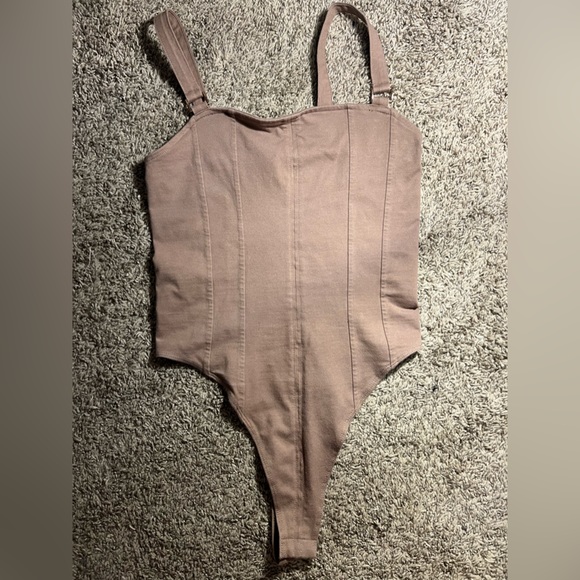 H&M | Tops | Hm Light Brown Bodysuit | Poshmark